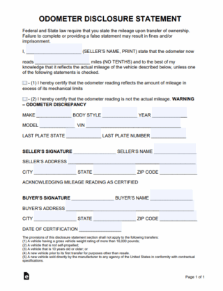 What is Odometer Disclosure Statement? (Each State Guide)