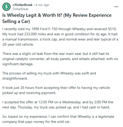 Wheelzy Review - Sell Car in 2026?